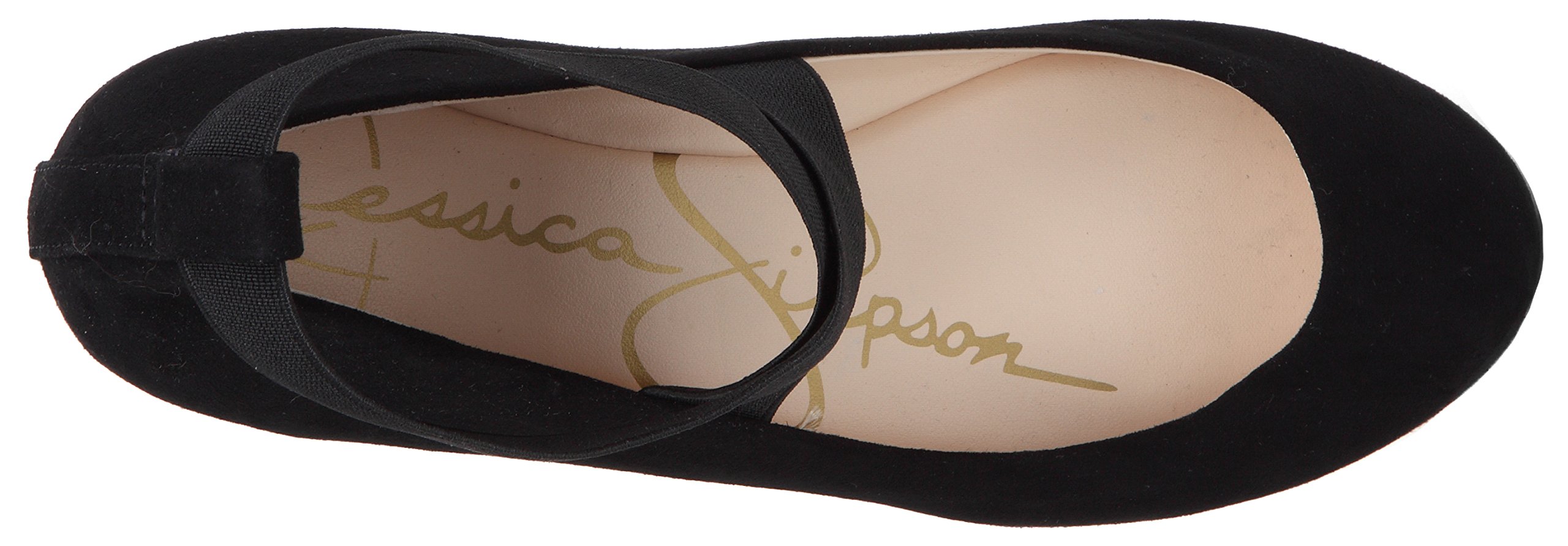 Jessica Simpson Women's Mandayss Ballet Flat, Black Micro Suede, 9