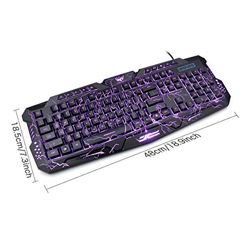 Ants-Store - LED 3 Color Backlight/Crackle M-200 Multimedia Ergonomic USB Gaming Keyboard
