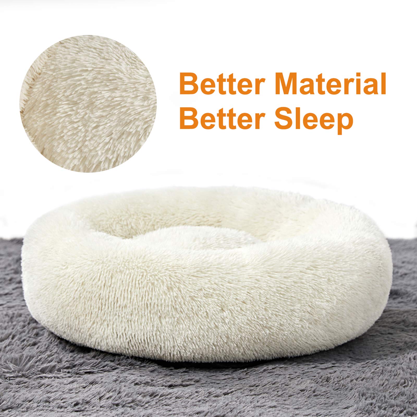Washable Dog Round Bed Large, Donut Dog Bed Large Dog, Comfy Dog Calming Cuddler Bed