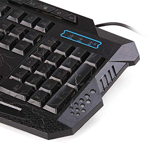 Ants-Store - LED 3 Color Backlight/Crackle M-200 Multimedia Ergonomic USB Gaming Keyboard