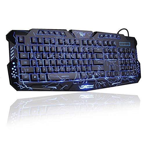 Ants-Store - LED 3 Color Backlight/Crackle M-200 Multimedia Ergonomic USB Gaming Keyboard