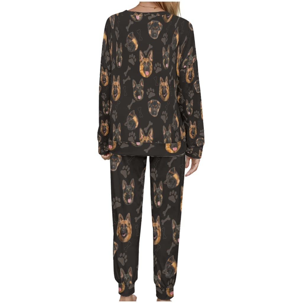 Ginchantoke German Shepherd Women Pajama Pullover Sweatshirt And Sweatpant Set Loungewear Lounge Set For Women multicolor XX-Large