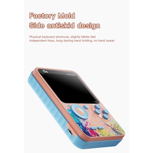 Mochalight G5 Retro Handheld Game Console with 500 Classical Games 1020mAH Rechargeable Battery Ideal Gift for Kids Lovers Pink