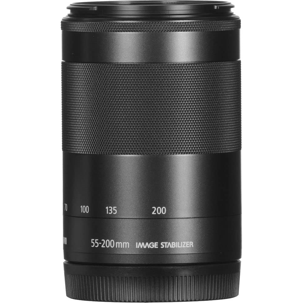 Canon EF-M 55-200mm f/4.5-6.3 is STM Lens (Black) (9517B002) + Filter Kit + Backpack + 64GB Card + Card Reader + Flex Tripod + Memory Wallet + Cap Keeper + Cleaning Kit + Hand Strap + More (Renewed)