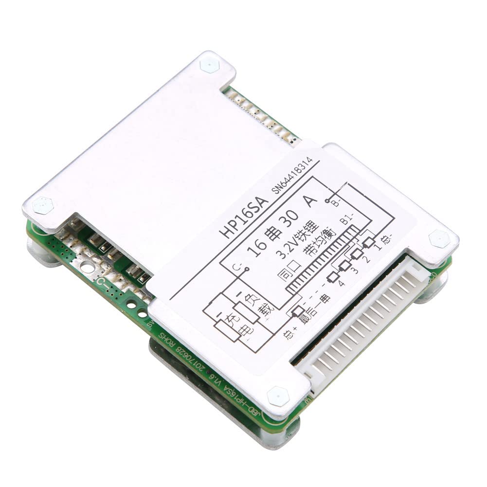 16S Lithium Battery Board, Battery Balance Board with Aluminum Heatsink(16 Strings 3.2V 30A Same Port Equalization)