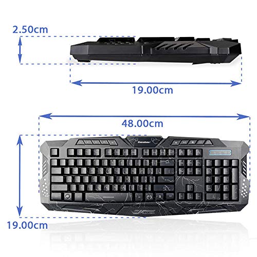 FAIYIWO Excelvan M-200 3 Colors Backlight Wired Gaming Keyboard Fire Cracks FAIYIWO