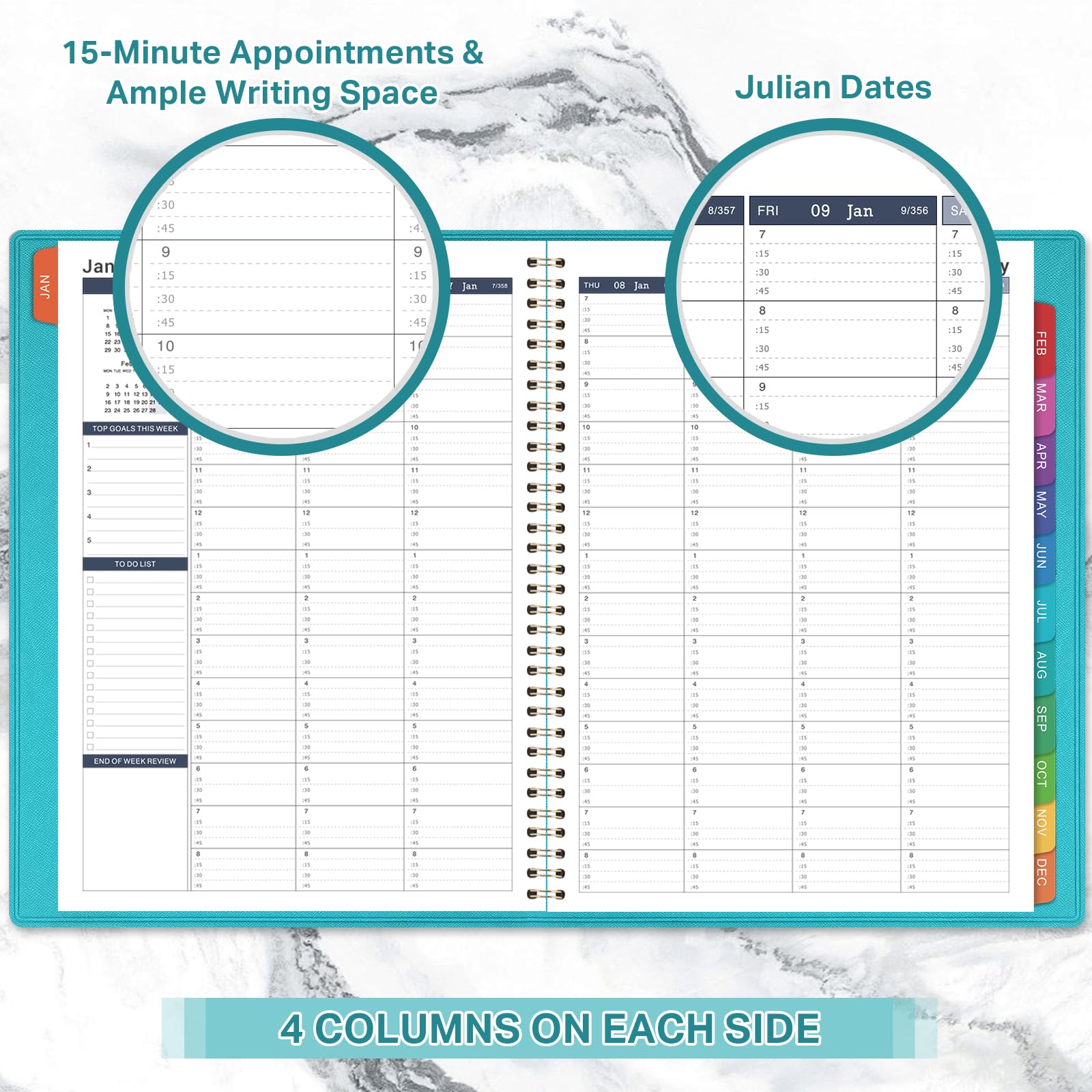 Weekly Appointment Book 2023 - Daily Hourly Planner 2023, January 2023- December 2023, 8.4" x 10.6", 15-Minute Interval, Flexible Soft Cover, Twin-Wire Binding, Perfect for Your Life