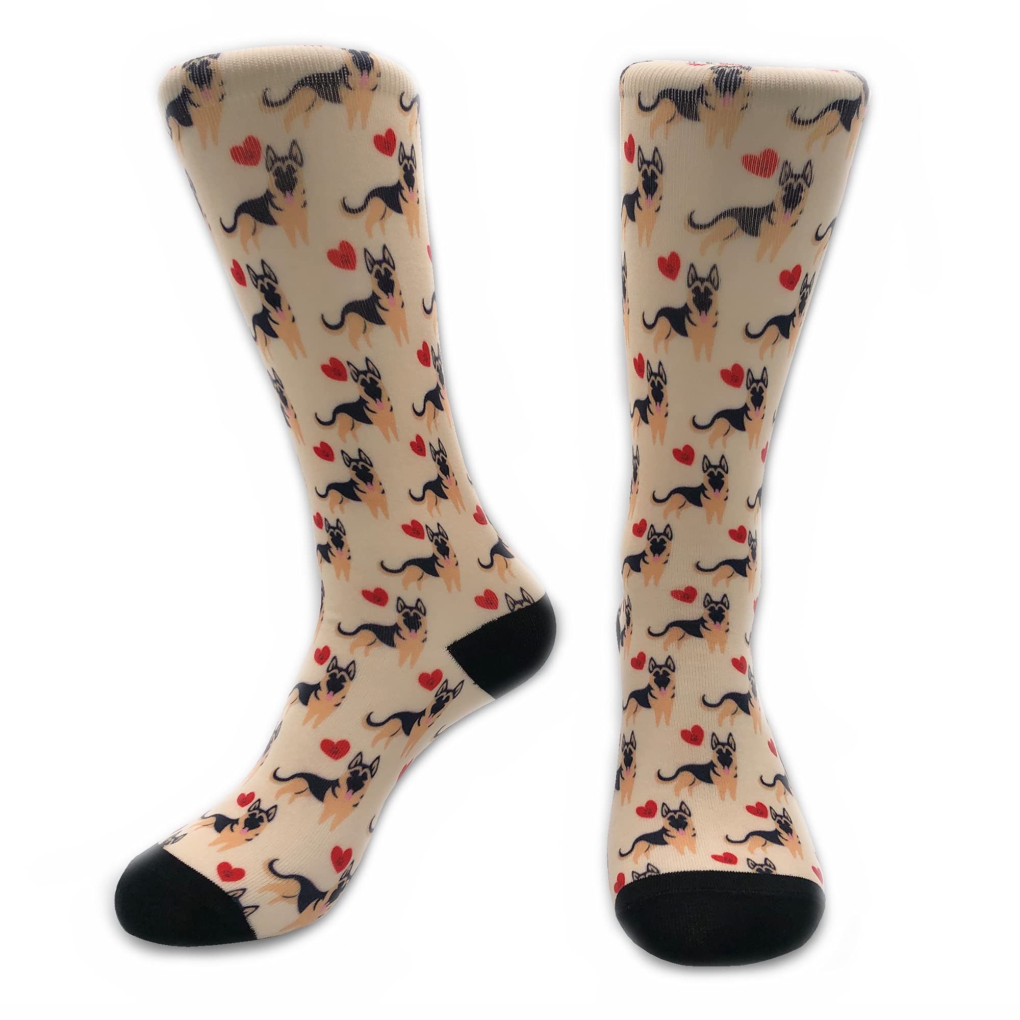 German Shepherd Socks for Women Men, Novelty Crazy Socks Crew Socks Funny German Shepherd Gifts for Dog Lover One Size