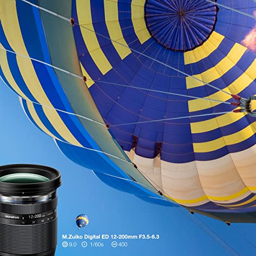 Olympus M.Zuiko Digital ED 12-200mm F3.5-6.3 Lens, Universal Zoom, Suitable for All MFT Cameras (Olympus OM-D & Pen Models, Panasonic G-Series), Black