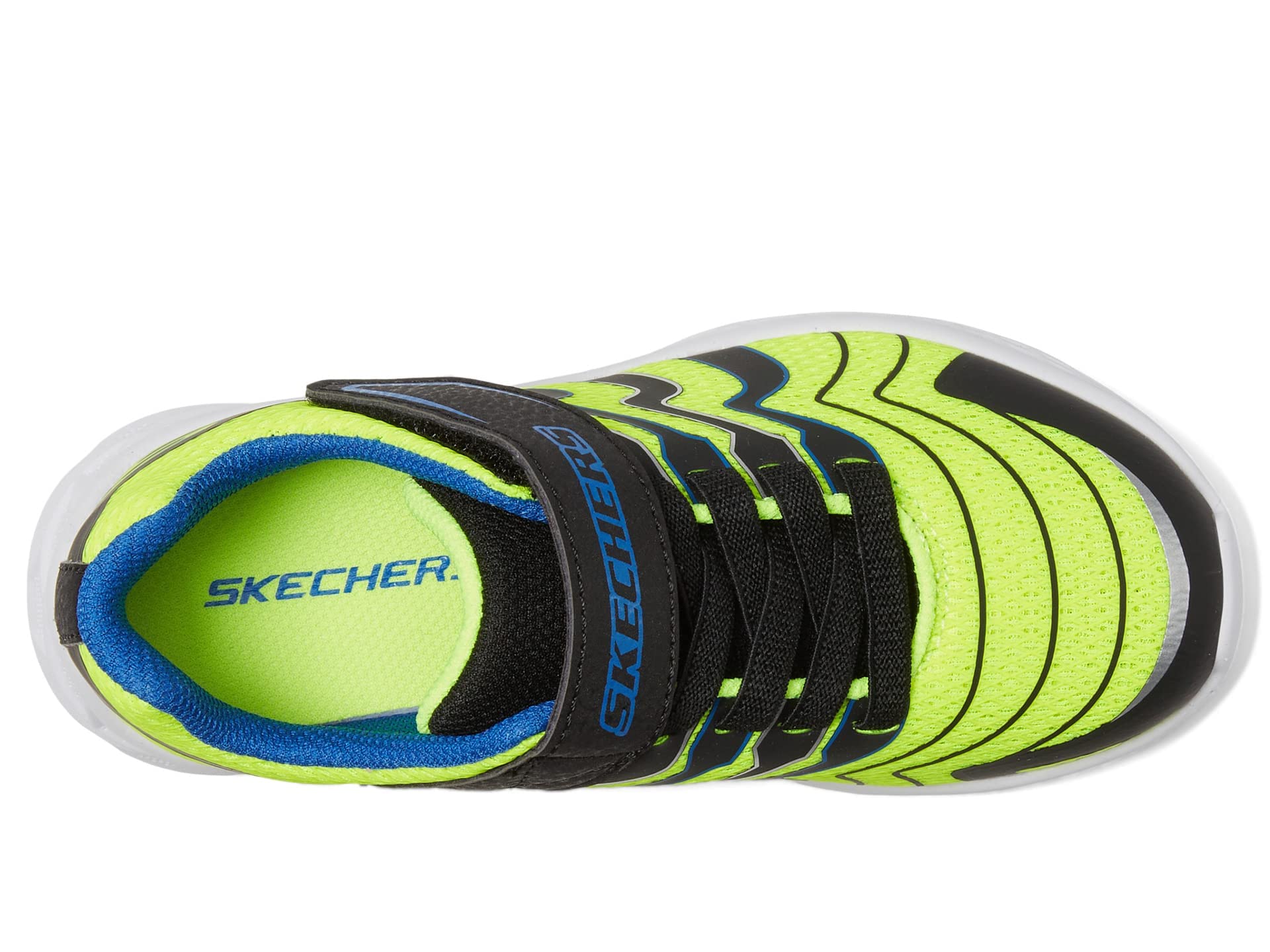 Skechers Boy's Microspec II - Troms (Little Kid/Big Kid) Black/Yellow/Blue 3 Little Kid M