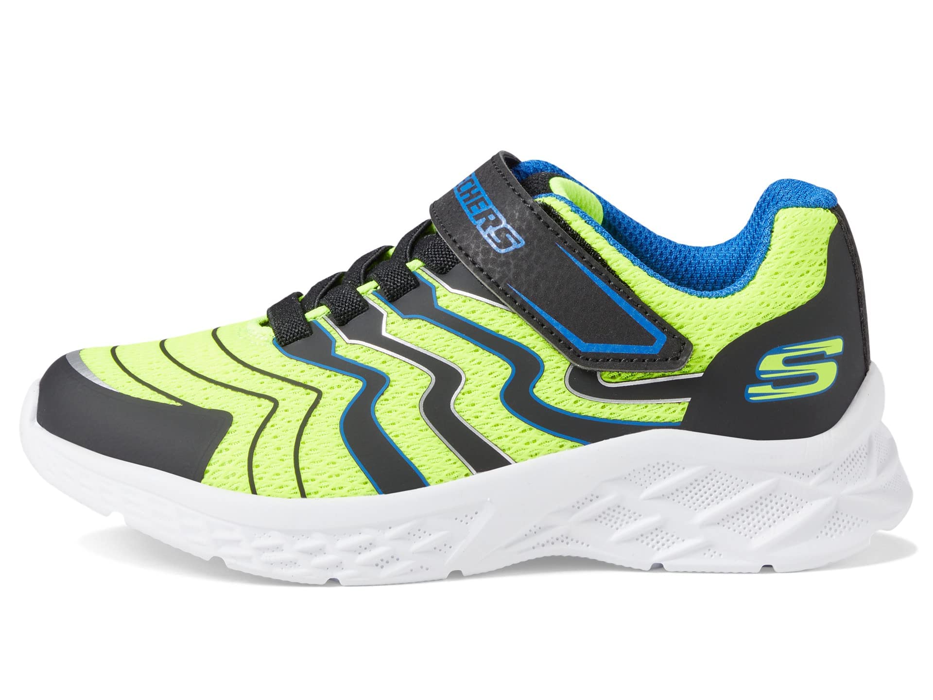 Skechers Boy's Microspec II - Troms (Little Kid/Big Kid) Black/Yellow/Blue 3 Little Kid M