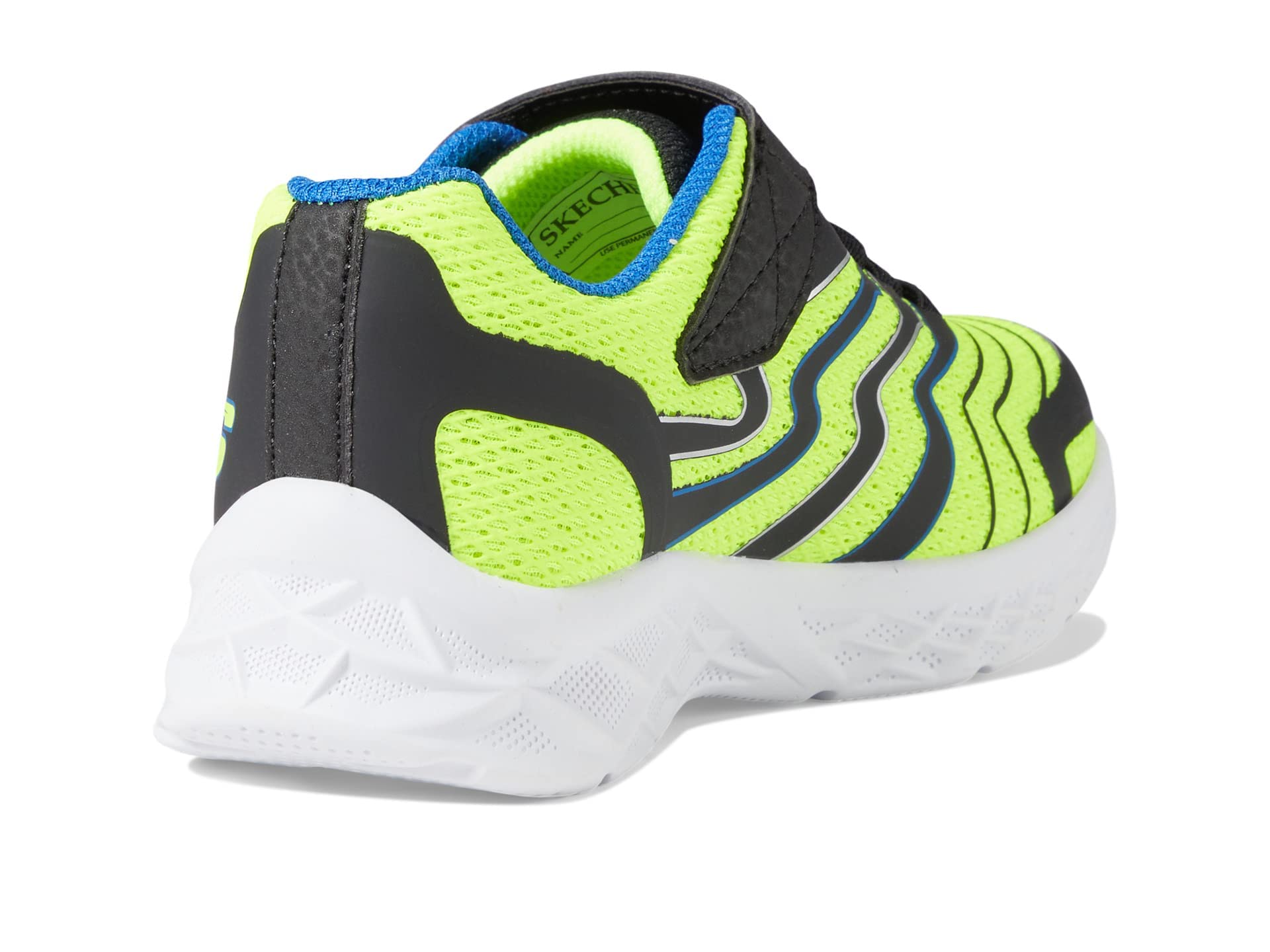 Skechers Boy's Microspec II - Troms (Little Kid/Big Kid) Black/Yellow/Blue 3 Little Kid M