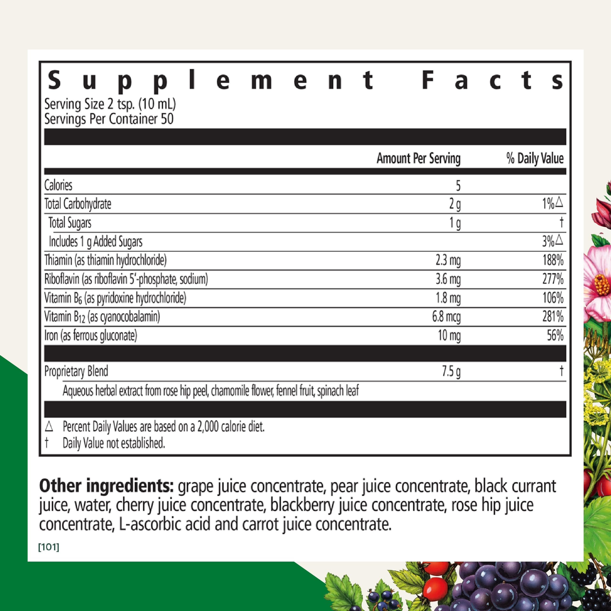 Floradix Floravital Liquid Iron & Vitamins Formula - Liquid Iron Supplement with B Complex Vitamins & Herbs for Energy Support - Vegan, Gluten-Free, Yeast- Free, Non-GMO - 17 oz