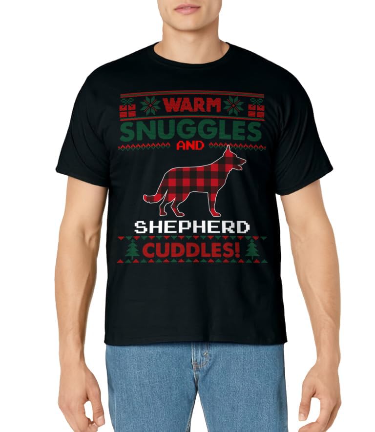 German Shepherd Dog Christmas Pajama Ugly Christmas Sweater T-Shirt