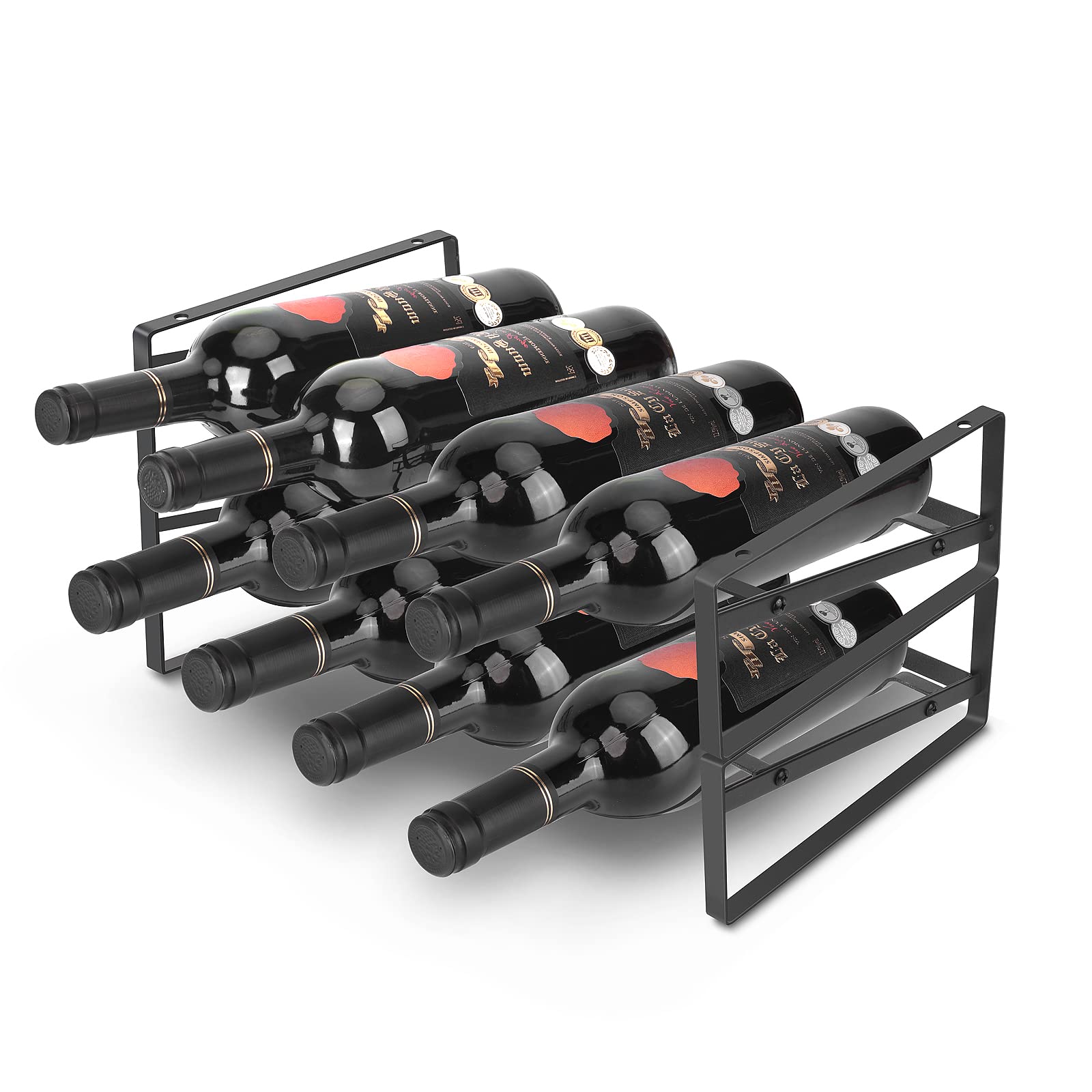 2 Tier Wine Rack，Tabletop Stackable Wine Rack Freestanding Wine Racks Countertop for Kitchen Pantry Cabinet for Kitchen, Bar, Pantry, Wine Cellar, Basement, Countertop, Cabinet