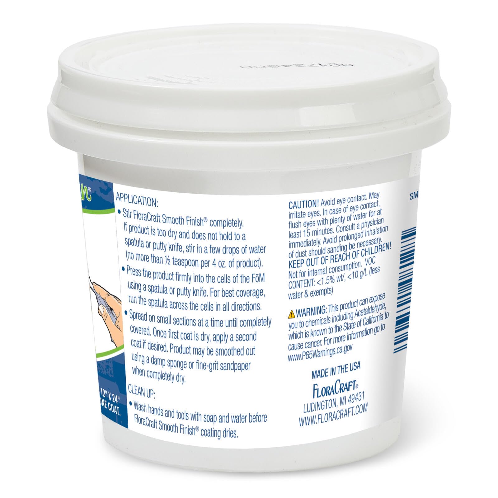 FloraCraft Smooth Finish Paintable Foam Coating 8 Ounce