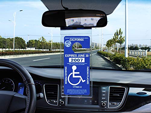 Handicap Parking Placard Holder, Ultra Transparent Disabled Parking Permit Placard Protective Holder Cover with Large Hanger by Tbuymax (Set of 2)