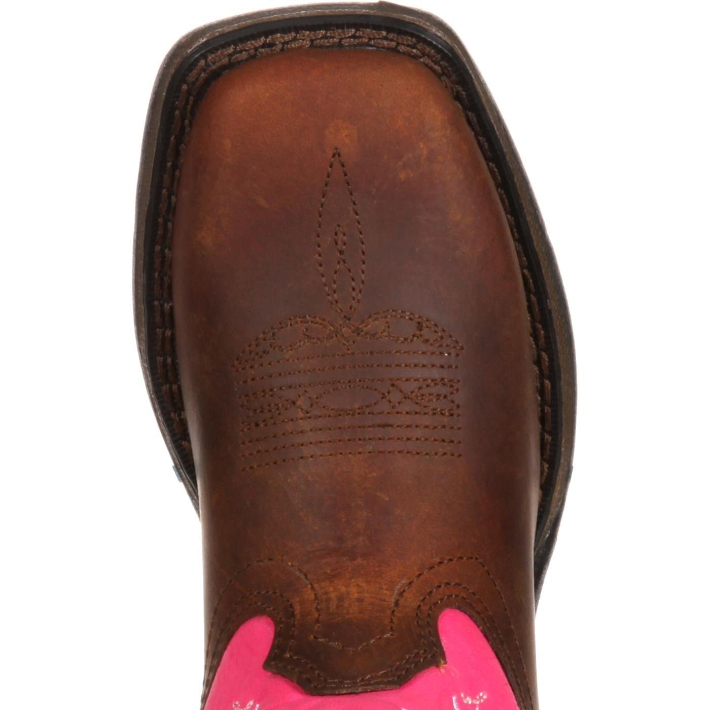 Durango unisex child Lil' Rebel Western Boot, Brown/Pink, 3 Little Kid US