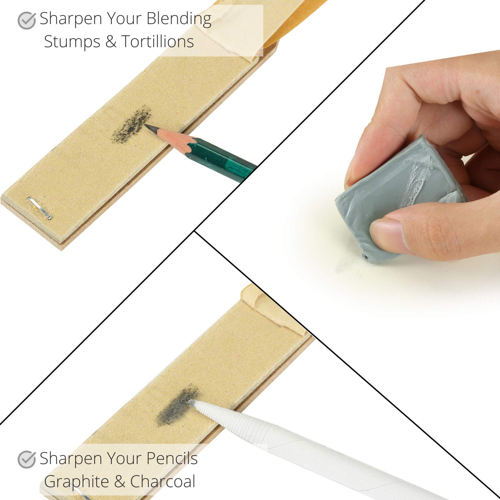Mr. Pen- Blending Stump, 14 Pack with Art Eraser, Blending Stumps for Drawing, Shading Pencils for Sketching, Blending Pencil, Blending Sticks for Drawing, Blending Tool, Blending Tools for Drawing