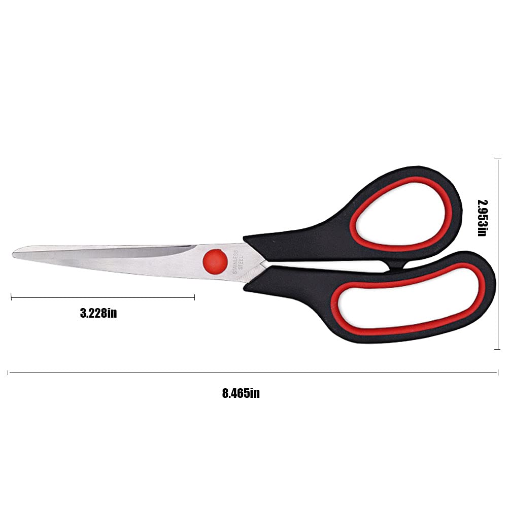 Scissors, Multipurpose office Scissors ,8.5 Inch Ultra Sharp Shears, Comfort-Grip Handles Household scissors,Sturdy Sharp Craft Supplies - Pack of 5, Right/Left Hande