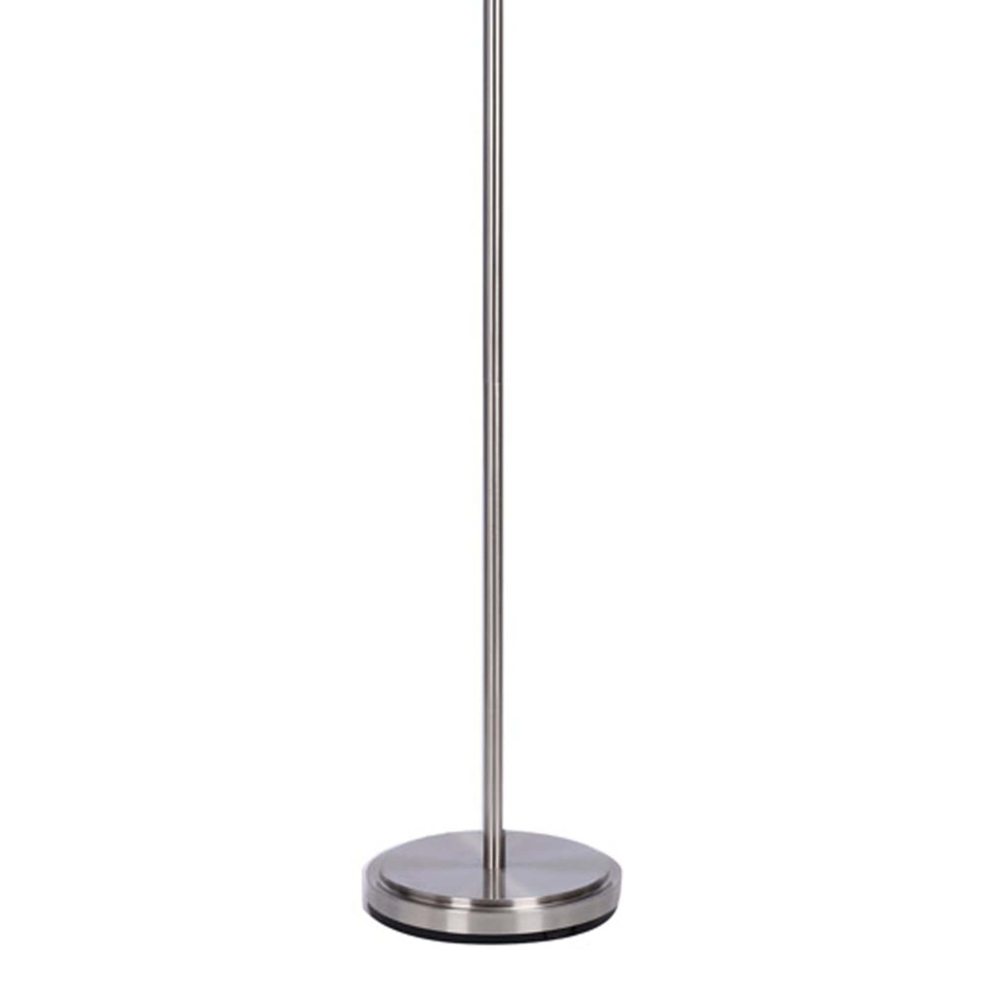 Catalina Lighting 20442-000 Modern 3 Light Floor Lamp with Adjustable Ribbed Glass Shades & Reading Light, 68", Classic Brushed Nickel
