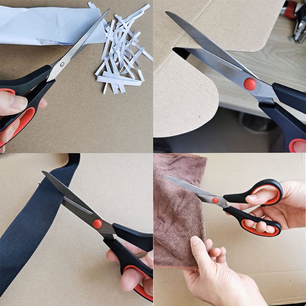 Scissors, Multipurpose office Scissors ,8.5 Inch Ultra Sharp Shears, Comfort-Grip Handles Household scissors,Sturdy Sharp Craft Supplies - Pack of 5, Right/Left Hande