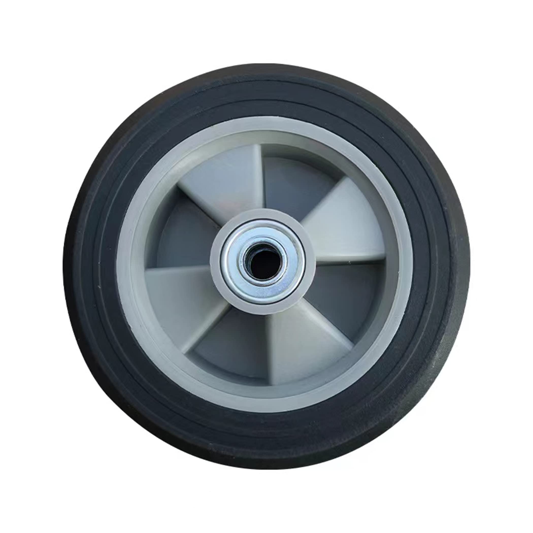 (2- Pack) Run-Flat Solid Rubber Replacement Tire 8" x 2'' with a 1/2" axle for Hand Trucks, Wheelbarrows, Dollies, Trolleys and More β Run Flat with 500 lbs Max Load