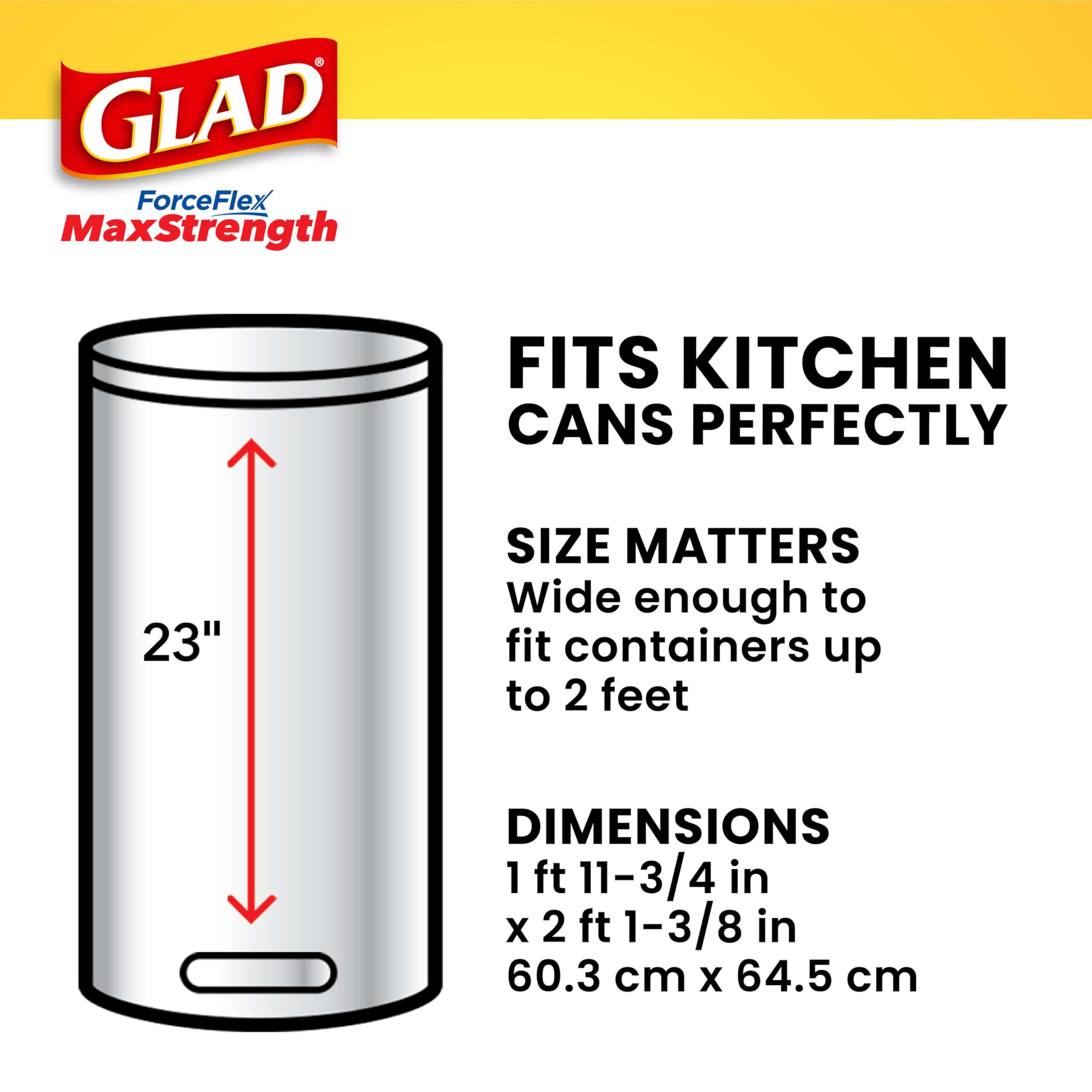 GLAD ForceFlexPlus Tall Kitchen Drawstring Trash Bags, 13 Gallon Pink Trash Bag for Kitchen Trash Can, Cherry Blossom Febreze Freshness and Leak Protection, 90 Count