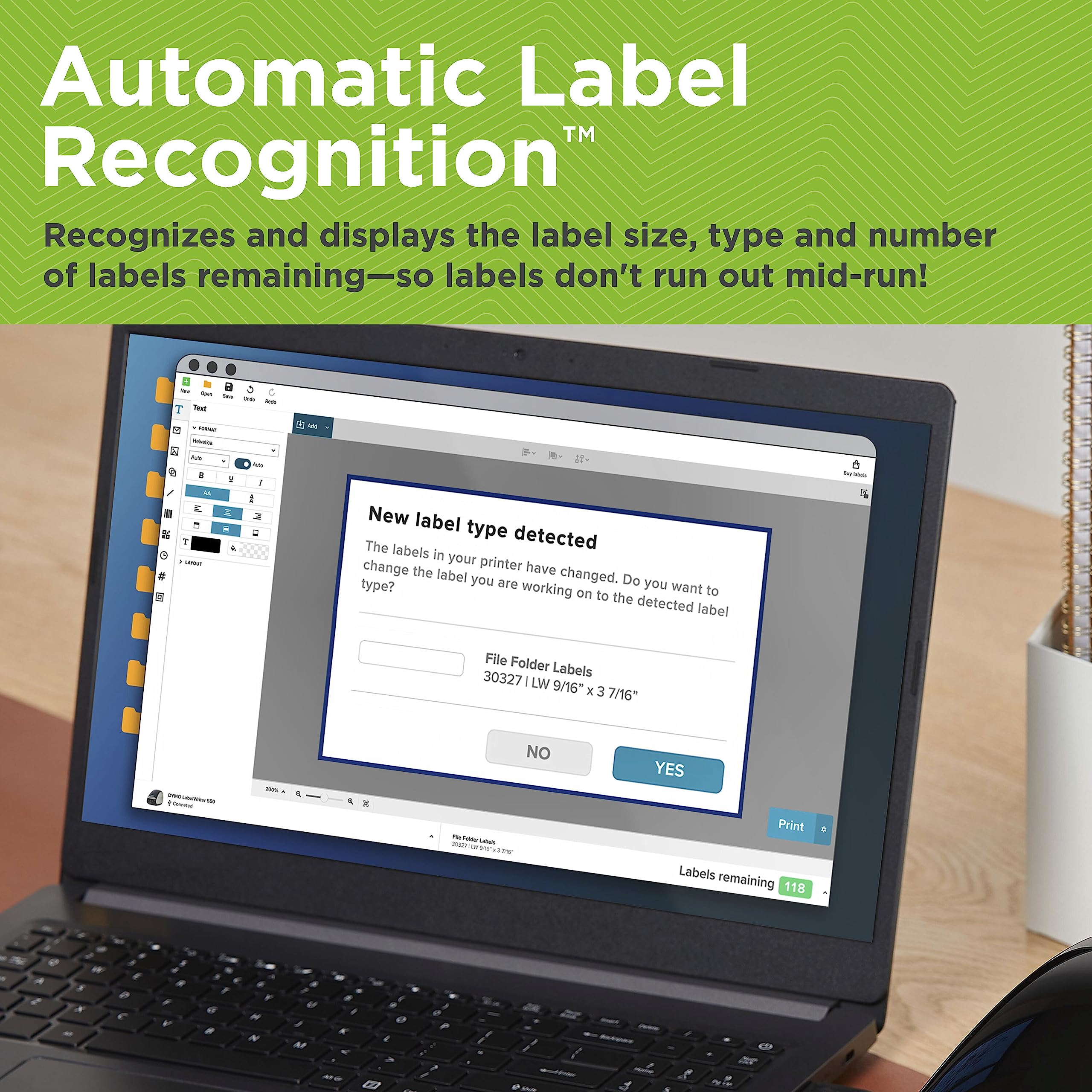 DYMO LabelWriter 550 Turbo Label Maker Printer with Address Labels Starter Roll, Thermal Printing, Automatic Label Recognition, Prints Variety of Label Types Through GST USB or LAN Network