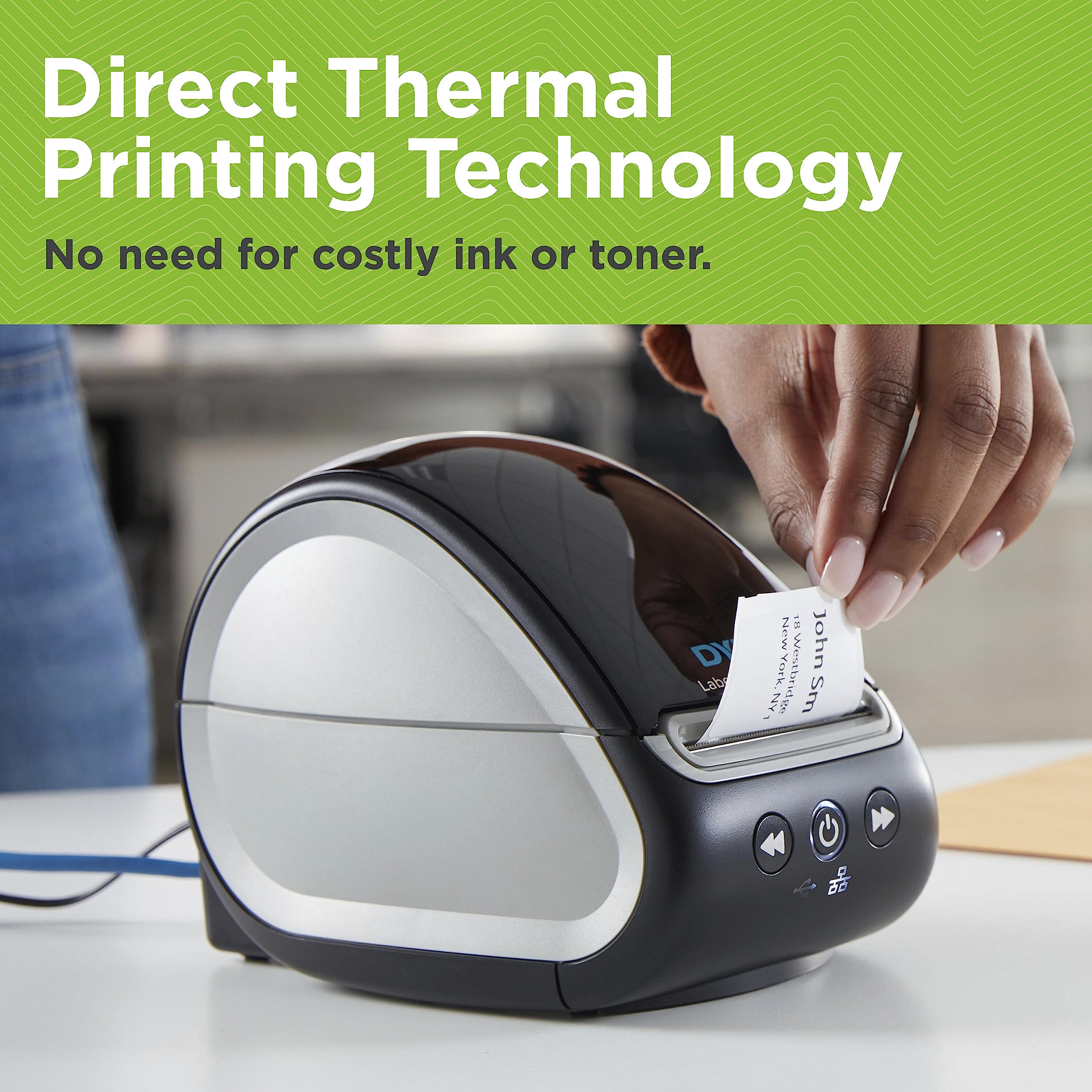 DYMO LabelWriter 550 Turbo Label Maker Printer with Address Labels Starter Roll, Thermal Printing, Automatic Label Recognition, Prints Variety of Label Types Through GST USB or LAN Network