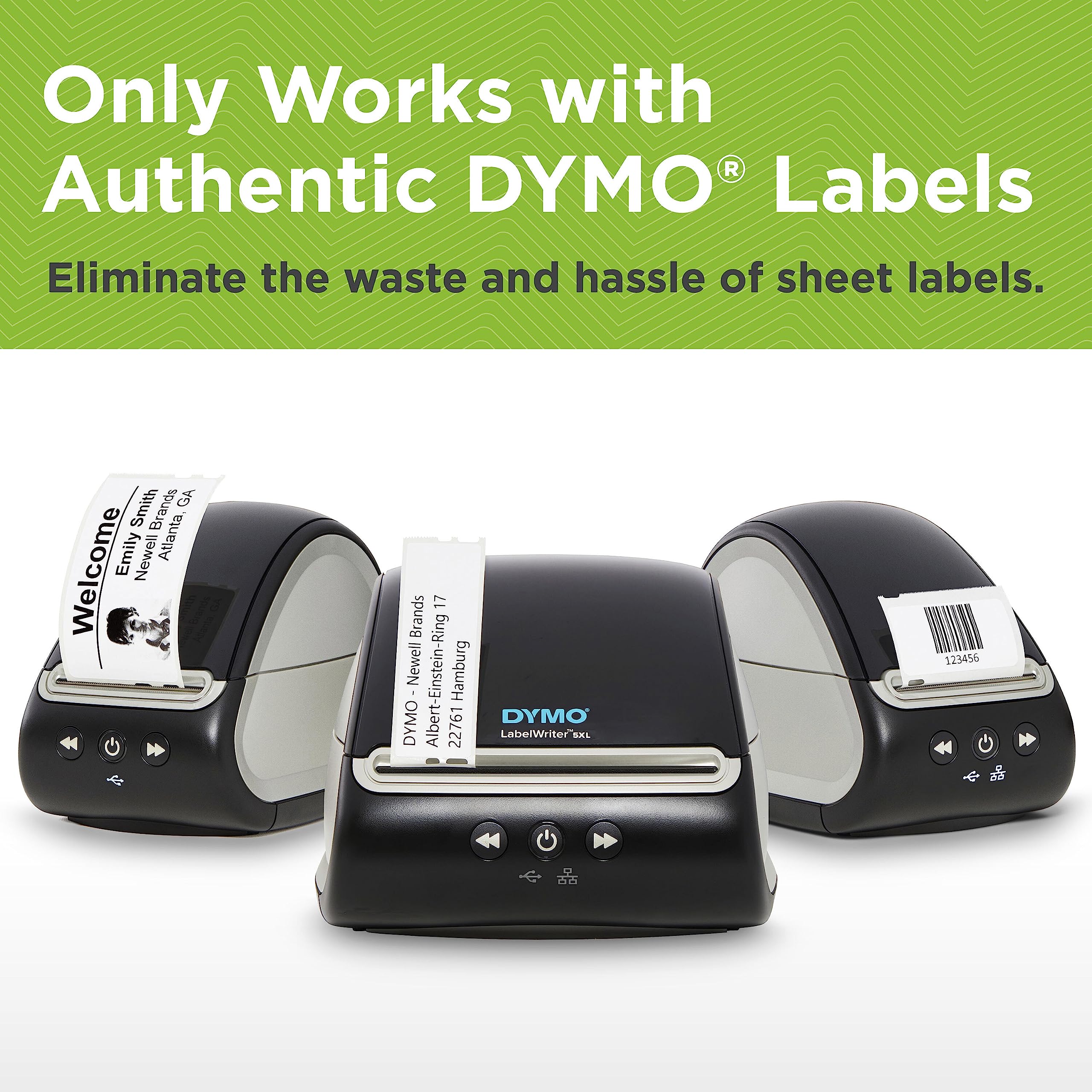 DYMO LabelWriter 550 Turbo Label Maker Printer with Address Labels Starter Roll, Thermal Printing, Automatic Label Recognition, Prints Variety of Label Types Through GST USB or LAN Network