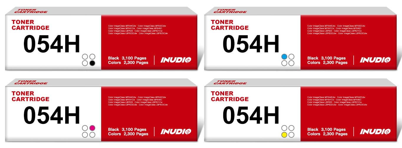054 054H Compatible Toner Cartridge Replacement for Canon 054 054H CRG-054 for Canon Color ImageClass MF644Cdw MF642Cdw LBP622Cdw MF640C LBP620 MF643Cdw Printer (1 Black 1 Cyan 1 Magenta 1 Yellow)