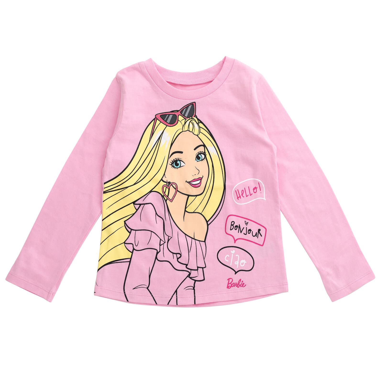 Barbie Little Girls 3 Pack T-Shirts Pink/Black 7-8