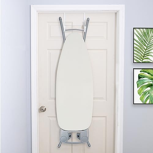 Ironing Board Full Size Made in The USA by Seymour Home Products (Khaki) Extra Wide 18” Iron Board Set Includes Iron Rest, Cover & Pad | All-Steel Frame with 4 Heavy Duty Legs for Extra Support