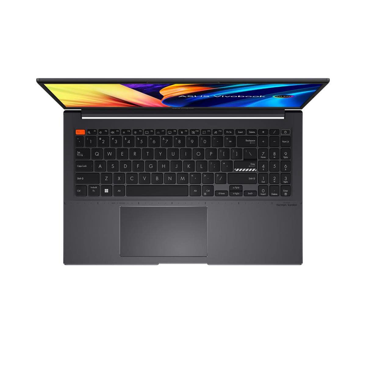 ASUS VivoBook S 15 OLED Slim Laptop, 15.6” FHD OLED Display, Intel Evo Platform, Intel Core i7-12700H CPU, 16GB RAM, 512GB SSD, Windows 11 Home, Indie Black, K3502ZA-DS74