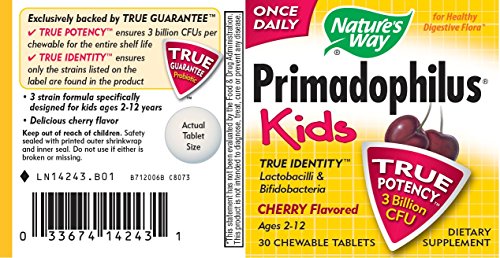 Nature's Way Primadophilus for Kids, Cherry, 30 Count (3 Units)