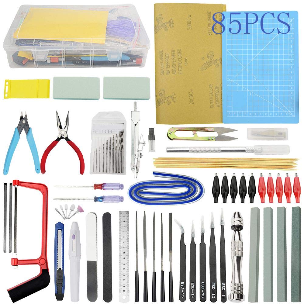 Bigstone 85 PCS Gundam Model Tools Kit Hobby Building Tools Set for Cars, Airplanes, Buildings, Gundam, Robots Models Building Repairing and Fixing ext.