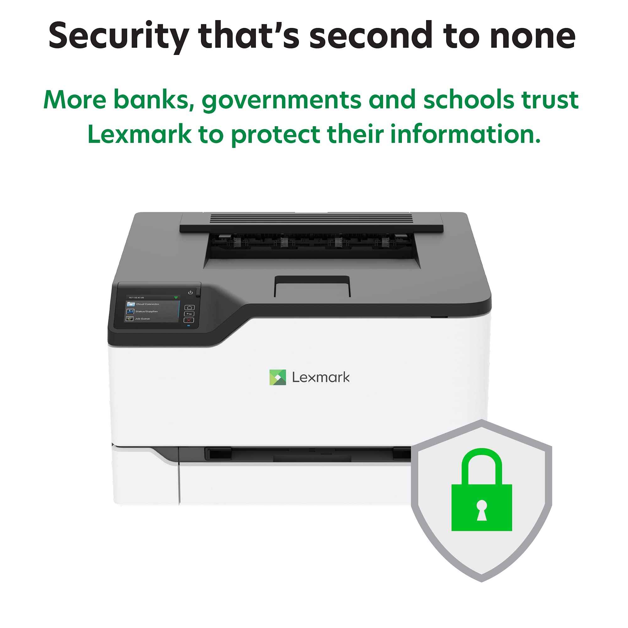 Lexmark C3426dw Color Laser Printer with Interactive Touch Screen, Full-Spectrum Security and Print Speed up to 26 ppm (40N9310),White,Small