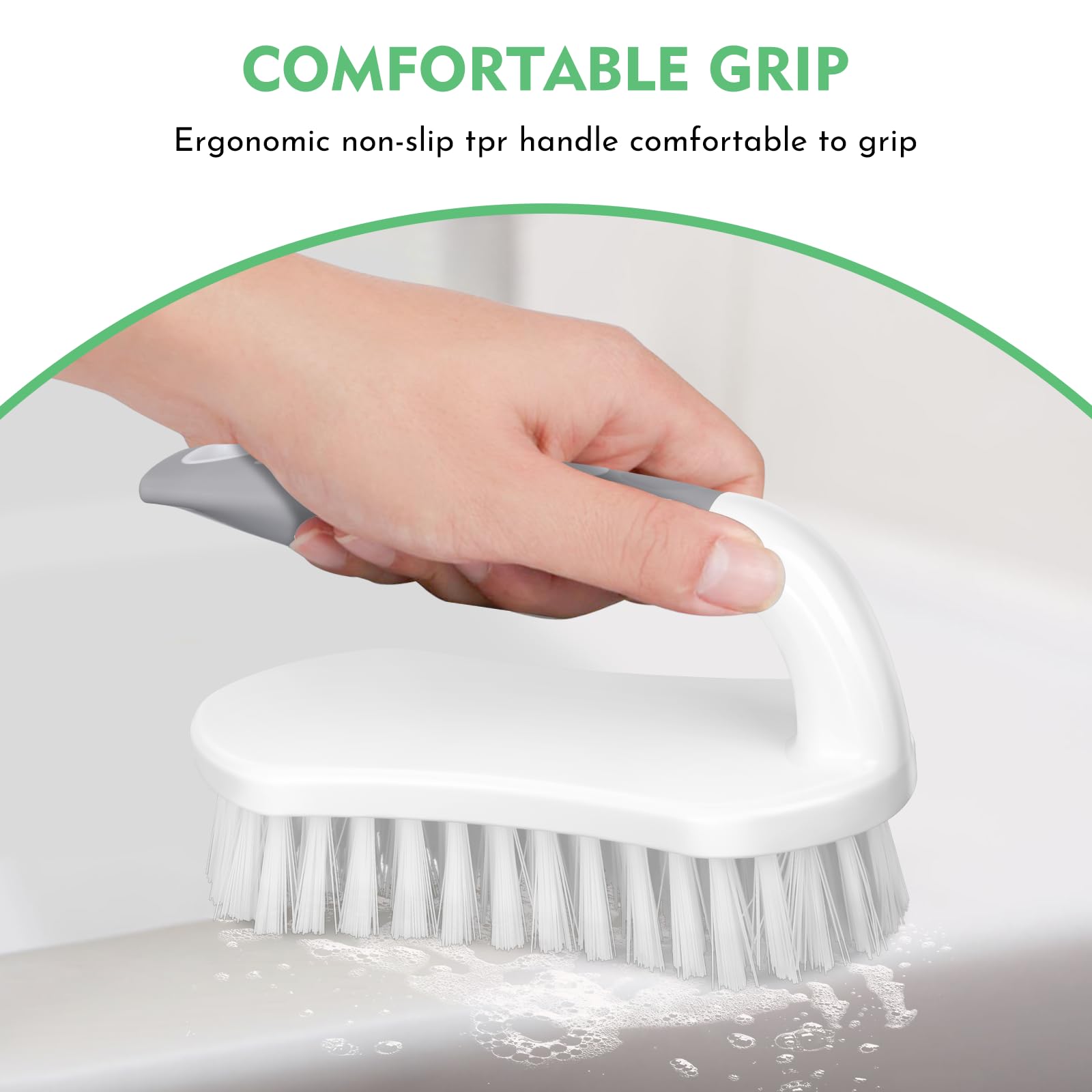 SetSail Scrub Brush, Heavy-Duty Scrub Brushes for Cleaning with Stiff Bristles Cleaning Brush for Shower, Bathroom, Carpet, Kitchen and Bathtub Scrubber - 2 Pack