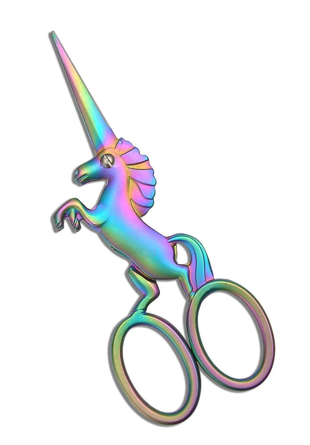 HITOPTY Unicorn Embroidery Scissors, Stainless Steel 4.5inch Cute Snips for Needlework, Cross-stitch, Embroidery, Sewing, Quilting and Needlepoint (Rainbow)