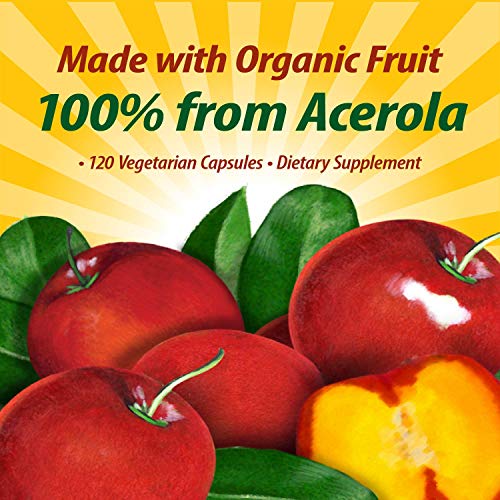 Nature's Way Alive! Vitamin C Supplement with Organic Acerola, Immune Support*, 120 Capsules