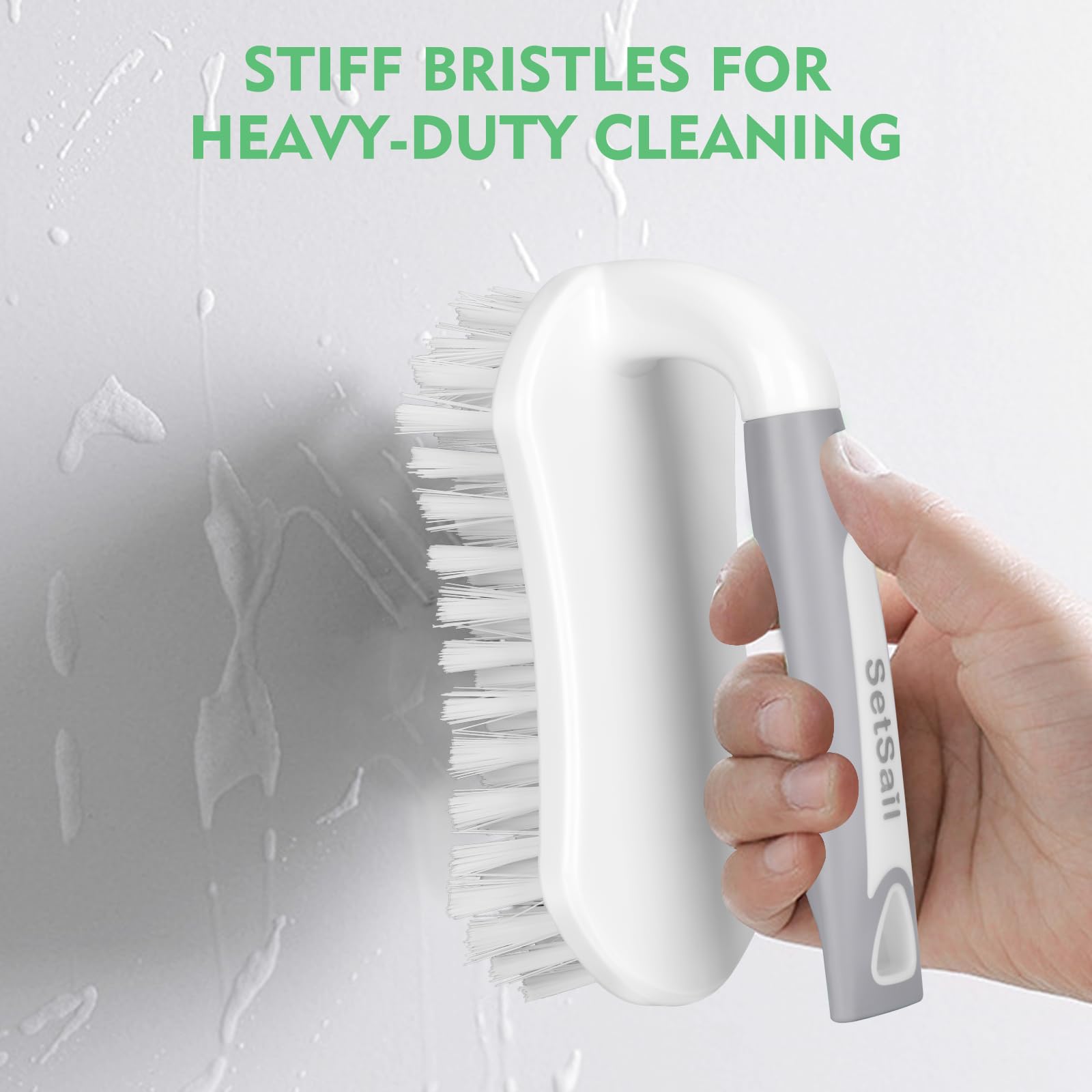 SetSail Scrub Brush, Heavy-Duty Scrub Brushes for Cleaning with Stiff Bristles Cleaning Brush for Shower, Bathroom, Carpet, Kitchen and Bathtub Scrubber - 2 Pack