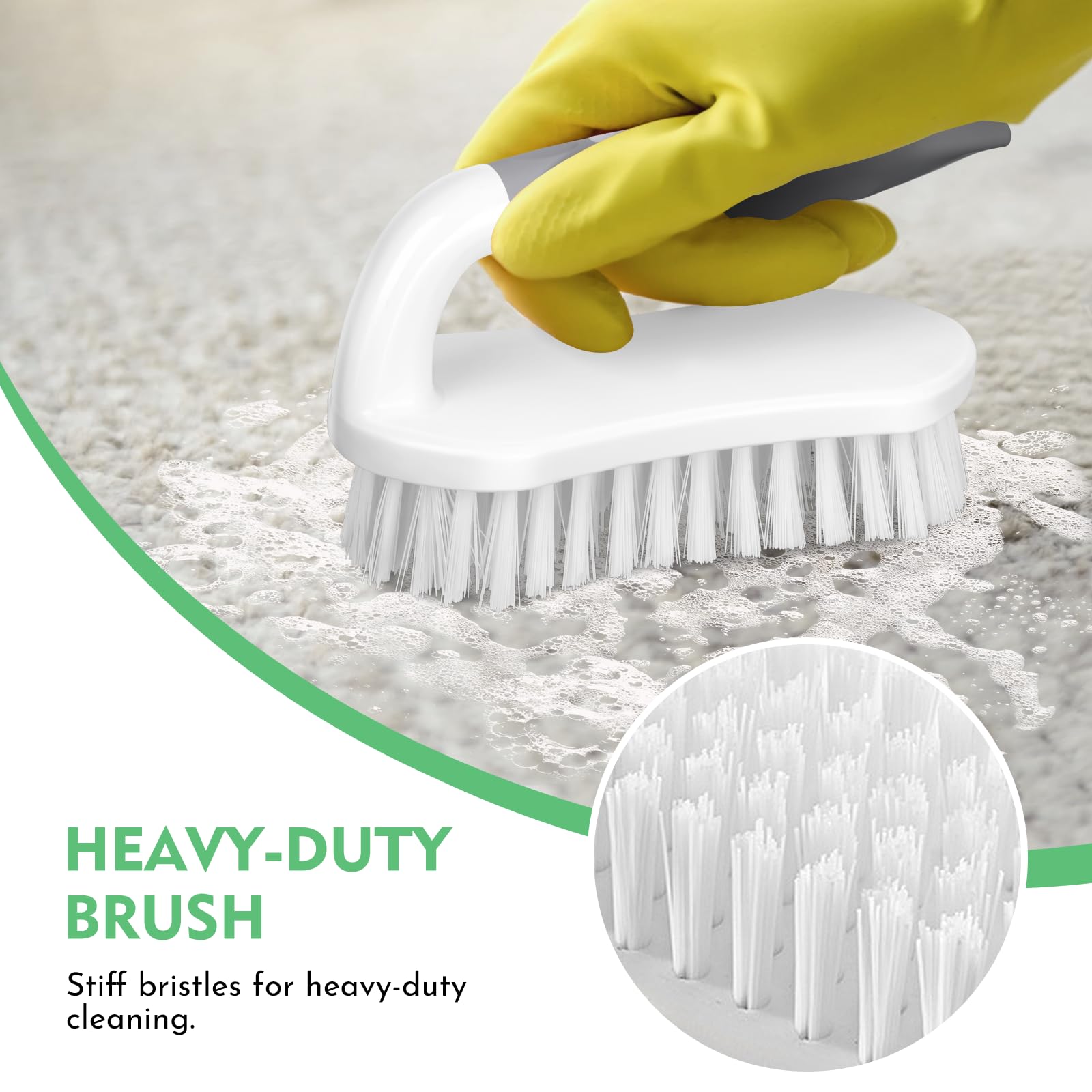 SetSail Scrub Brush, Heavy-Duty Scrub Brushes for Cleaning with Stiff Bristles Cleaning Brush for Shower, Bathroom, Carpet, Kitchen and Bathtub Scrubber - 2 Pack