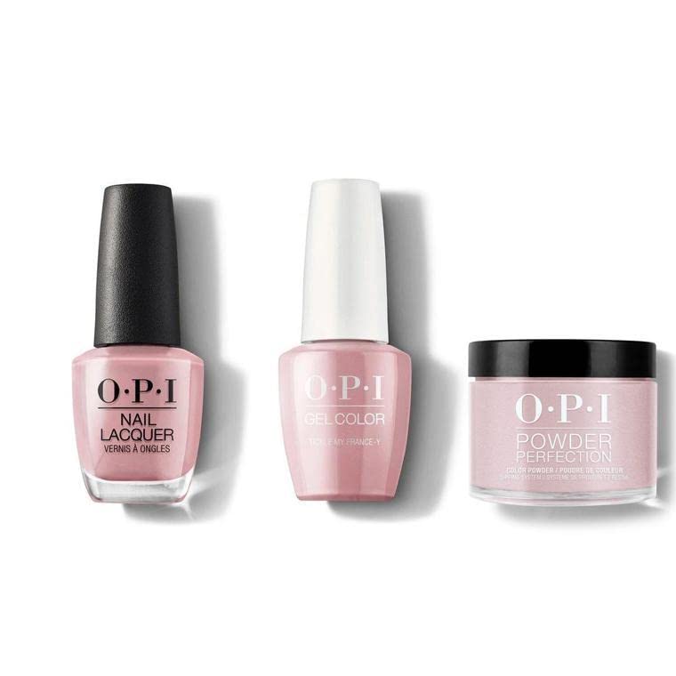NAIL ART STICKER WITH MATCHING GEL, NAIL POLISH AND DIP COMBO COLOR: Tickle My France-y
