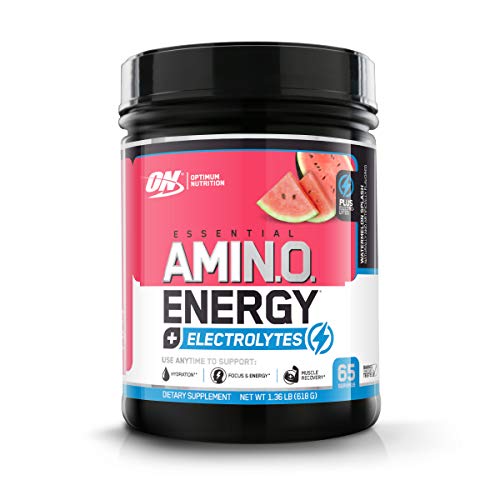 Optimum Nutrition Amino Energy + Electrolytes Powder - Pre Workout, BCAAs, Amino Acids, Keto Friendly, Energy Powder - Watermelon Splash, 65 Servings