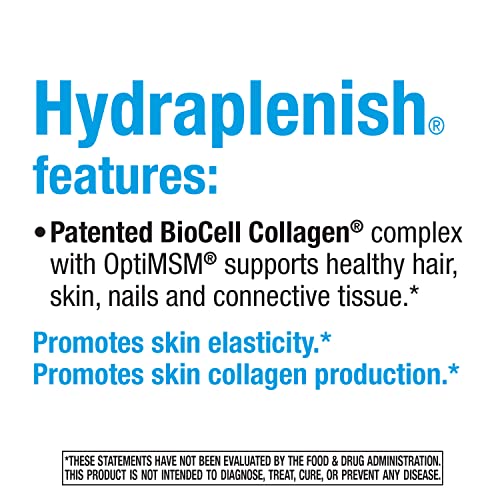 Nature's Way Hydraplenish with Patented BioCell Collagen & OptiMSM for Healthy Hair, Skin, and Nails*, 60 Capsules