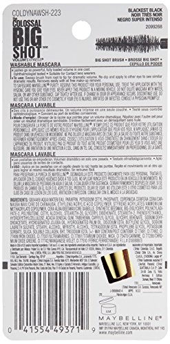 Maybelline New York Volum' Express The Colossal Big Shot Washable Mascara, Blackest Black, 0.33 fl. oz.