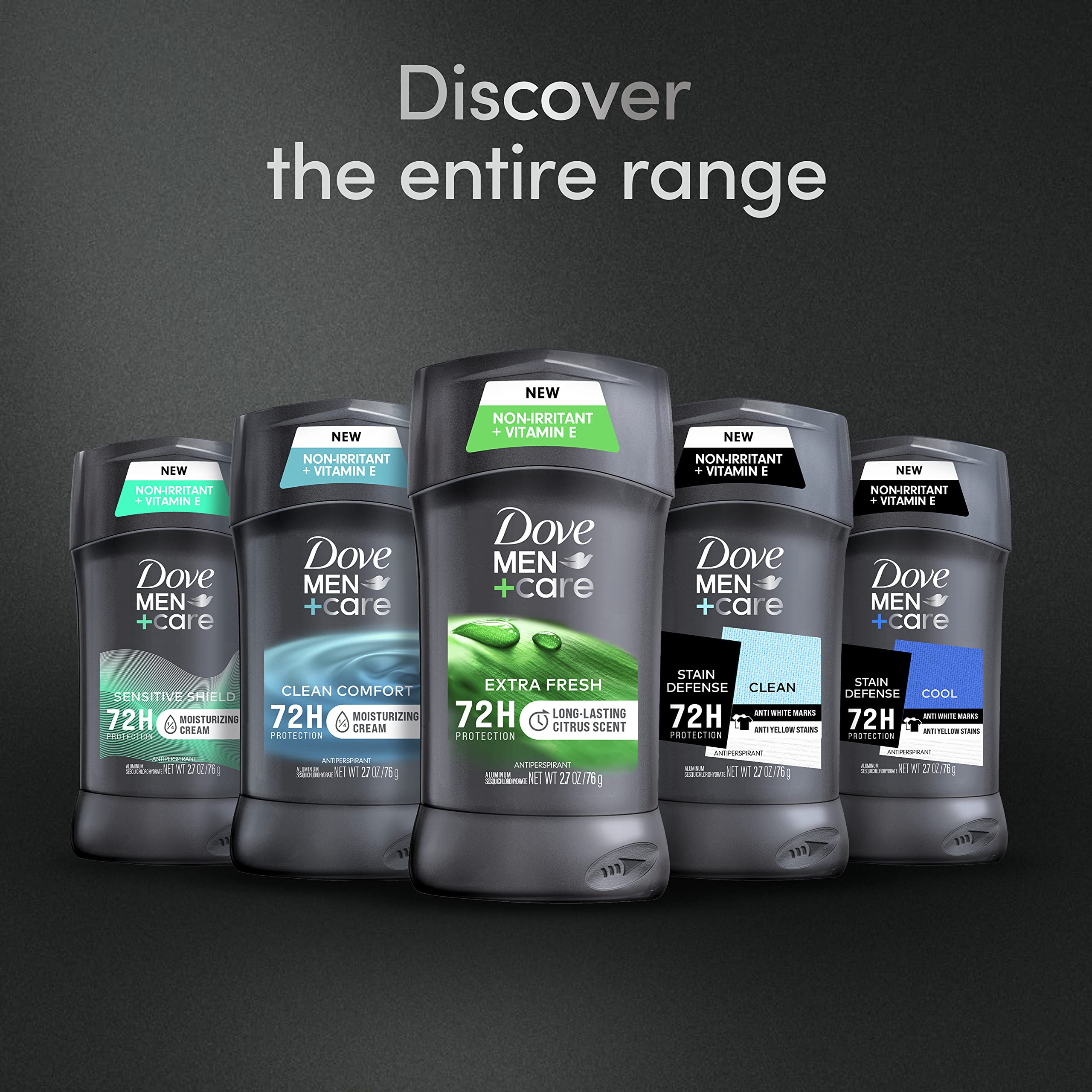 Dove Men+Care Extra Fresh Men's Antiperspirant Deodorant Stick Extra Fresh Twin pack With 72-hour sweat & odor protection with 1/4 Moisturizing Cream & Long-lasting Citrus Scent 2.7 oz