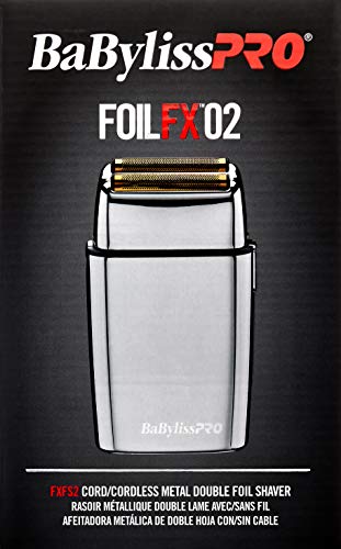 BaBylissPRO Barberology Double Foil Shaver, FXFS2 SILVERFX Professional Electric Shaver