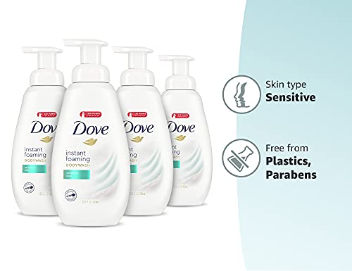 Dove Instant Foaming Body Wash for Softer and Smoother Skin Sensitive Skin Effectively Washes Away Bacteria While Nourishing Your Skin 13.5 oz Pack of 4